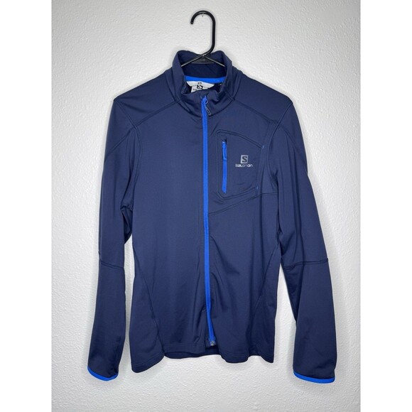 Salomon | Jackets & Coats | Salomon Full Zip Fleece Jacket Navy Blue ...
